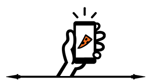 Hand holding a phone with the Little Caesars app open.